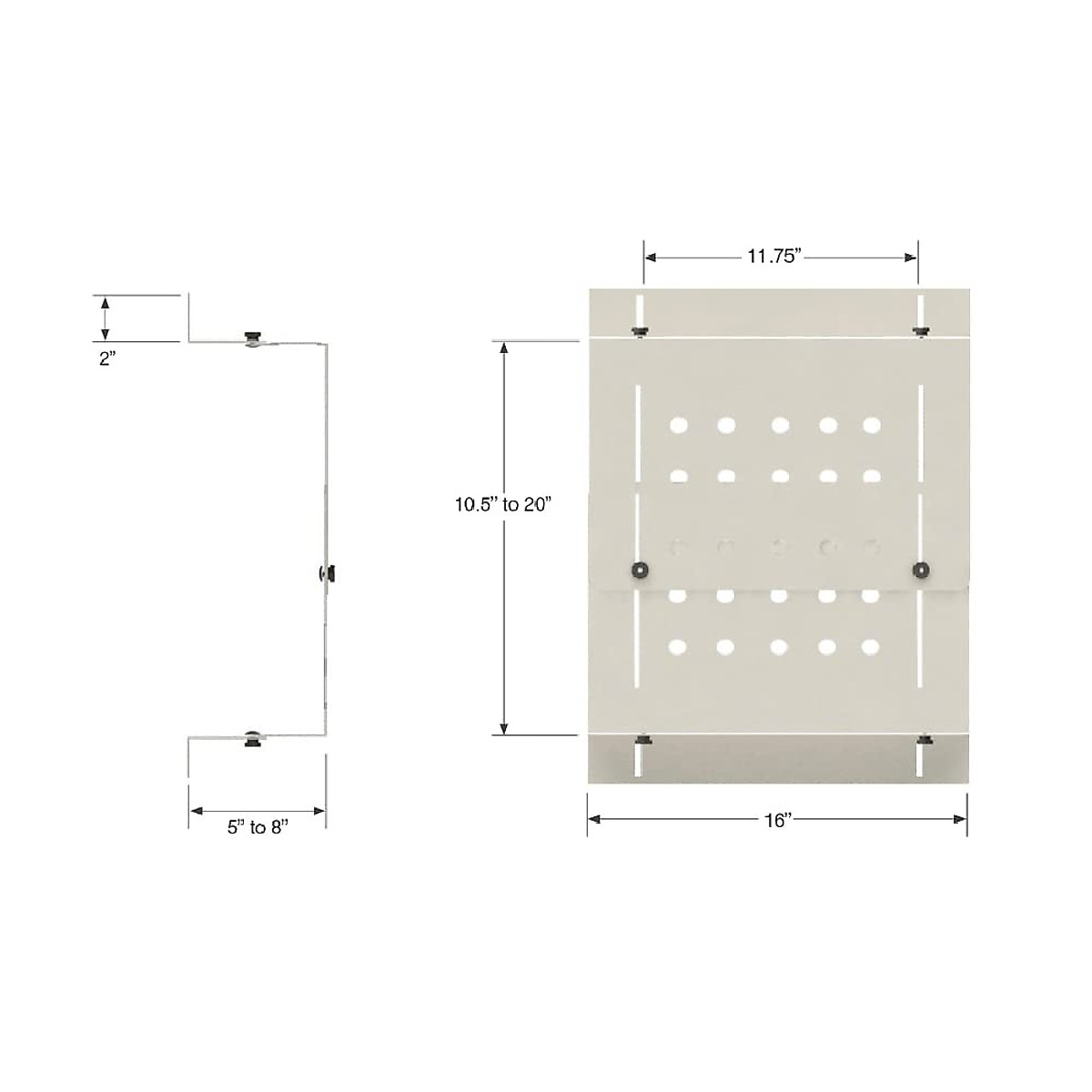 VersaTables | Made in USA | CPU Holder Bracket |Universal Computer Mount | Fits All PC Sizes | Easy Installation | Under-Desk | Standing Desk | Work from Home | Space Saving | Computer Storage | Black
