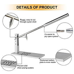Oyster Shucker Machine, Clam Opener, Oysters Shucker, Hotel Buffets and Homes and Gift, Stainless Steel Oyster Shucker Including Knives, Glove and g-Clip, Seafood Tools for Hotel Family Buffet