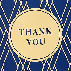 Hallmark Thank You Cards Assortment, Gold and Navy (120 Thank You Notes with Envelopes for Wedding, Bridal Shower, Baby Shower, Business, Graduation)