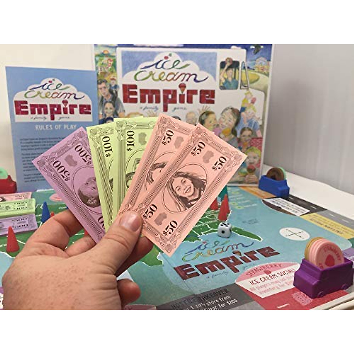 Ice Cream Empire Board Game | Fun Entrepreneurial Game for Families, Adults and Kids 7+ | Learn Business, Geography, and Math Skills | Competitive, Strategic, and Educational Game