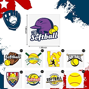 144 Pcs Softball Temporary Tattoos Baseball Tattoos Accessories Gifts Waterproof Players Temporary Stickers Ball Themed Birthday Party Decorations for Kids Girls Boys