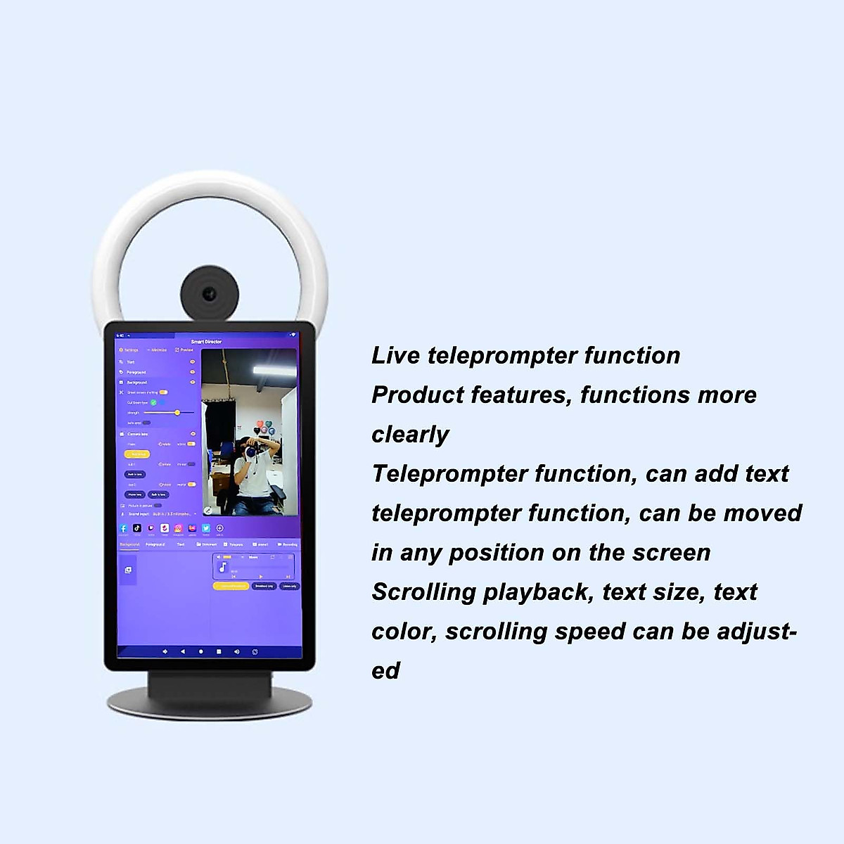 All in One Live Broadcast Machine, 15.6in 1920x1080 FHD Screen, 8GB & 128GB, 8MP Camera with Fill Light, Support Phone Wireless Screen Casting, for Android 11.0 (US Plug)