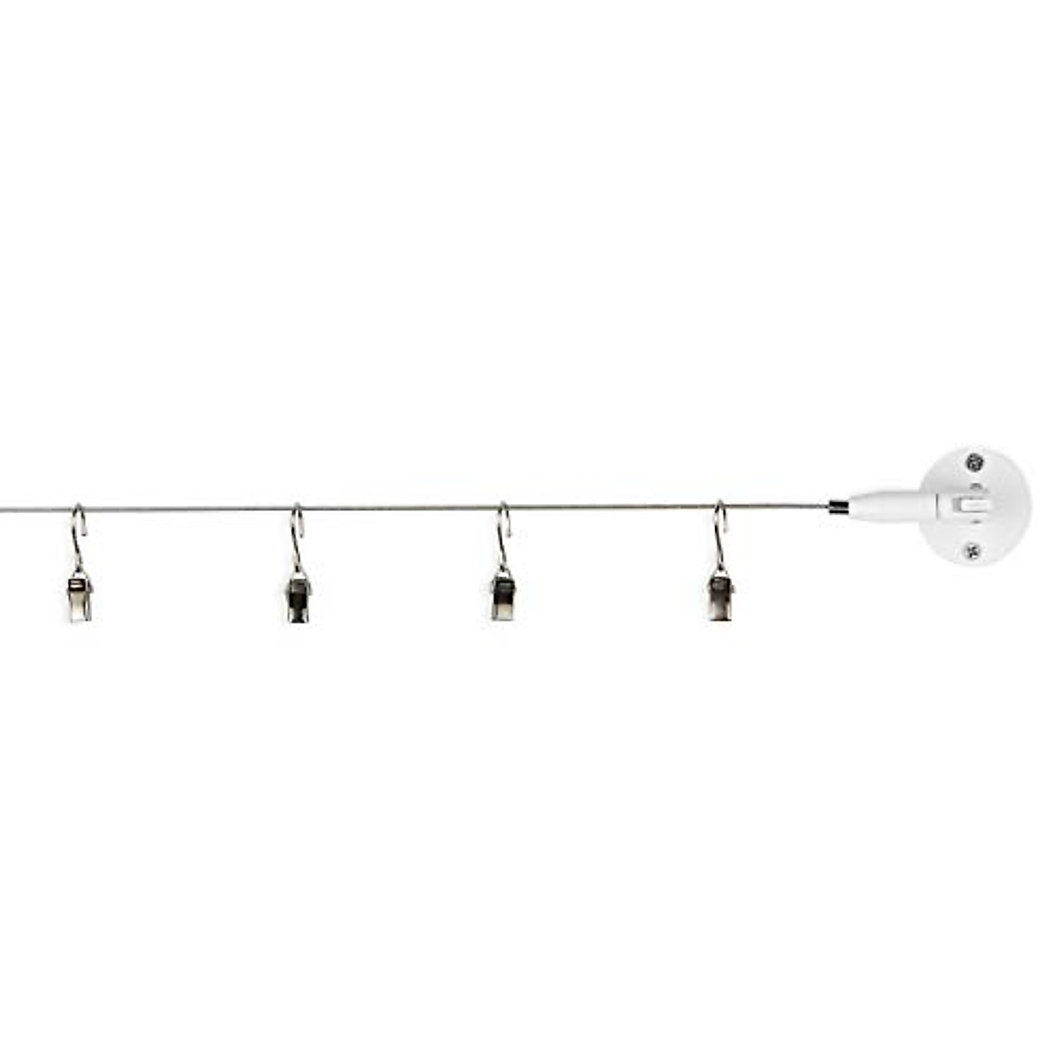 You Have Space TOTART Picture Hanging Kit and Curtain Rod with 18 Clips for Kids Crafts, Artwork, Tapestry, Stainless Steel, White