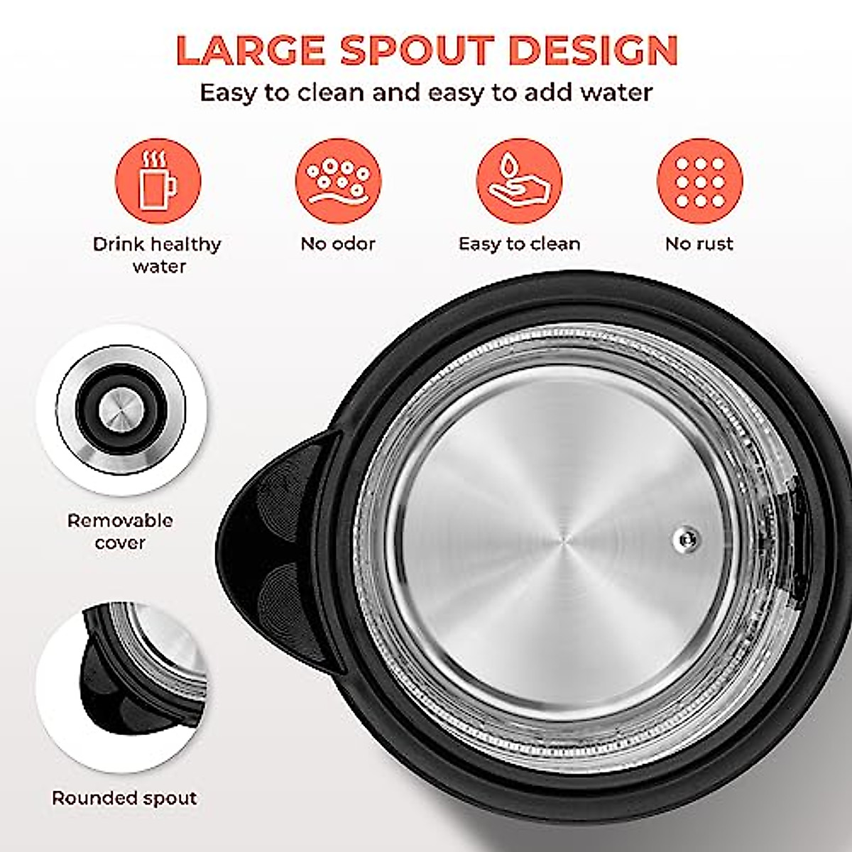 Pukomc Electric Kettle Temperature Control with 5 Presets, 1500W Keep Warm Electric Tea Kettle & 1.7L Hot Water Boiler, Auto-Off & Boil-Dry Protection, BPA Free, Black