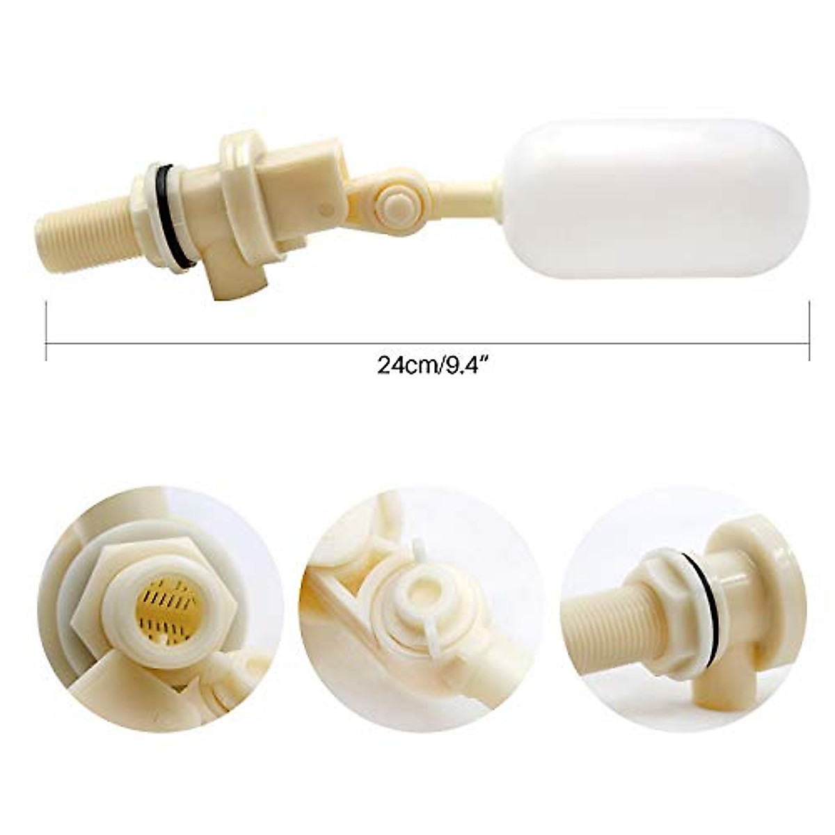 MACGOAL Stainless Steel Automatic Waterer Bowl with Drain Plug and 2 Float Valves, Water Trough for Livestock Dog Goat Pig Waterer