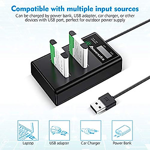 Powerextra NP-45 NP-45S Replacement 2 x Batteries and LCD Charger Compatible with Fujifilm INSTAX Mini 90 FinePix XP20 XP30 XP 60 XP70 XP80 XP90 XP120 XP130 XP140 T360 T400 T500 T510 T550 T560