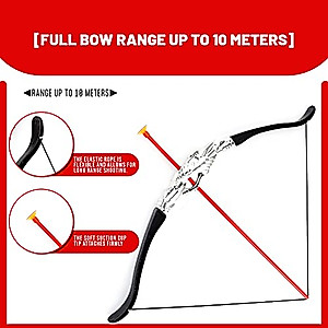 Liberty Imports Ninja Warrior Bow and Arrow Archery Set with Katana Sword, Sai, Melee Toy Weapons for Kids Pretend Role Play Equipment, Cosplay, Costume Accessories