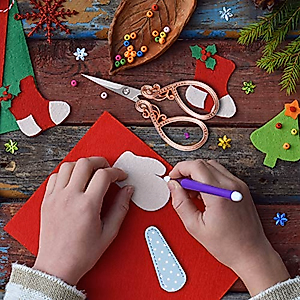 Hisuper 4.5 inch Sewing Craft Scissors Embroidery Scissors Crochet Cross Stitch Knitting Scissors with Leather Scissors Cover for Crafting Threading Art Work and Everyday Use