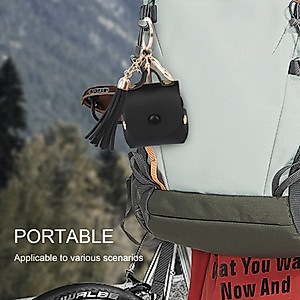 Simpolor Designed for Airpods Case (1st and 2nd Generation), Premium PU Leather AirPods Case Cover with Tassels and Metal Buckles, Compatible with Wireless Charging Cute Airpod Pouch Case, Black