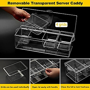 Yatmung Chilled Condiment Server with Lid, Serving Platter and Tray for Parties on Ice Party Tray for Serving Food Fruit Tray for Bar Condiment Tray with Lid