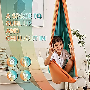 Sensory Swing Indoor Outdoor for Kids, Therapy Swing for Kids, Swing Hammock for Child & Adult with Autism（Double Layer）