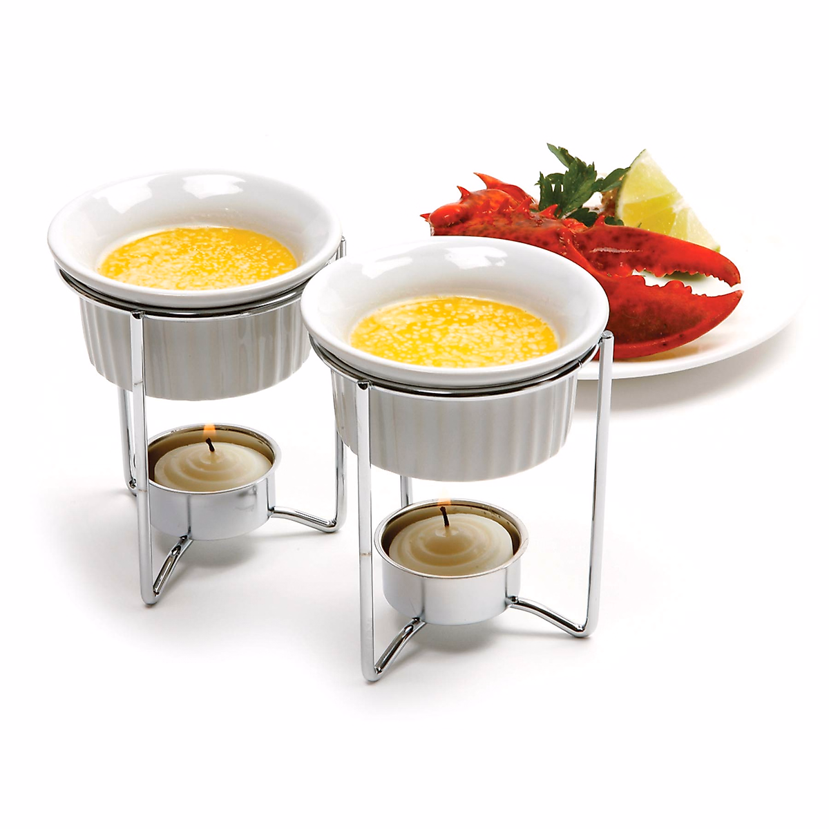 Norpro Butter Warmers, Set of 2, 1 EA, White