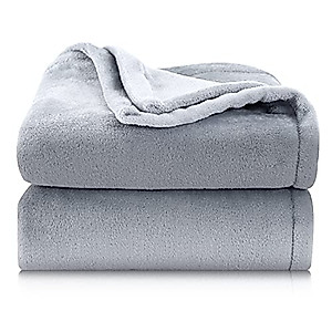 MOONQUEEN Fleece Throw Blanket for Lightweight - Ultra Soft Velvety Texture Plush Fuzzy Cozy Blankets and Throws for Sofa and Living Room (Silver Gray, 50x60 in)
