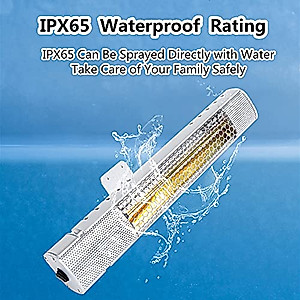 SUN RDPP 110v Outdoor Patio Heater, 1500w Electric Outdoor Heaters, 1s Fast Heating & IP65 Waterproof & Anti-Dump, for Garden Patio Garage Backyard