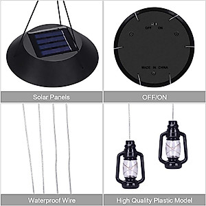 Color-Changing Solar Powered Lanterns Wind Chime Wind Moblie LED Light, Spinner Windchime Portable Outdoor Chime for Patio, Deck, Yard, Garden, Home(1Pcs)