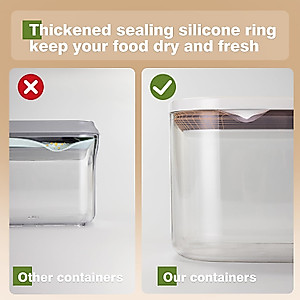 LivLab Airtight Small Grips POP Rice Cereal Dispenser - Rice Container Food Storage Bin Granola Cat/Dog Food Container (2.2 Qt)