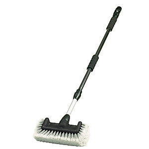 Carrand 93072 Flow-Thru 10" Quad Wash Brush with 71" Aluminum Extension Pole , black