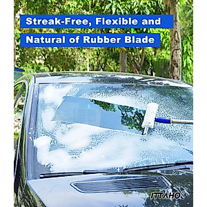 ITTAHO 53" Squeegee Window Cleaner, 2 in 1 Squeegee for Window Cleaning Tool Kit with Extension Pole, Window Cleaning Squeegee Kit for Shower Glass，Indoor,Outdoor High Window Cleaning-Two Pads