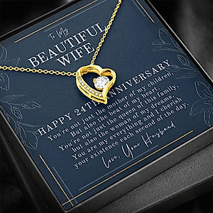 24 Year Wedding Jewelry Gift For Wife – 24 Year Anniversary Necklace Gift For Her – 24th Anniversary Wedding Present – 24th Wedding Anniversary Wife Gift – FLSG00024-3
