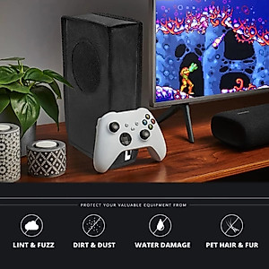 PALUMMA Dust Cover for Xbox Series S Console, Nylon Anti Scratch Waterproof Dust Proof Cover Sleeve for Xbox Series S Console, Precision Cut Easy Access Cable Port(Black)