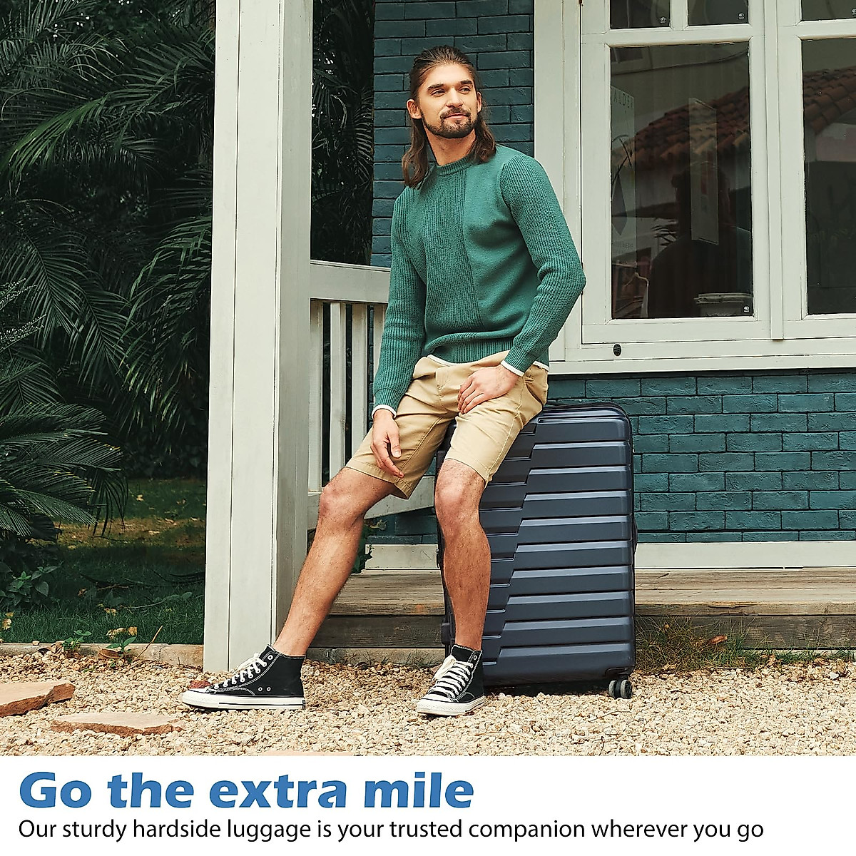 COOLIFE Luggage Expandable Suitcase PC ABS TSA Luggage 3 Piece Set Lock Spinner Carry on (Teal blue, 3 piece set)