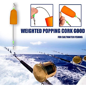 unband 1pcs Fishing Float Weighted Popping Cork Good for Saltwater Fishing Sea Fishing Fishing Tackle Accessories Fishing Float