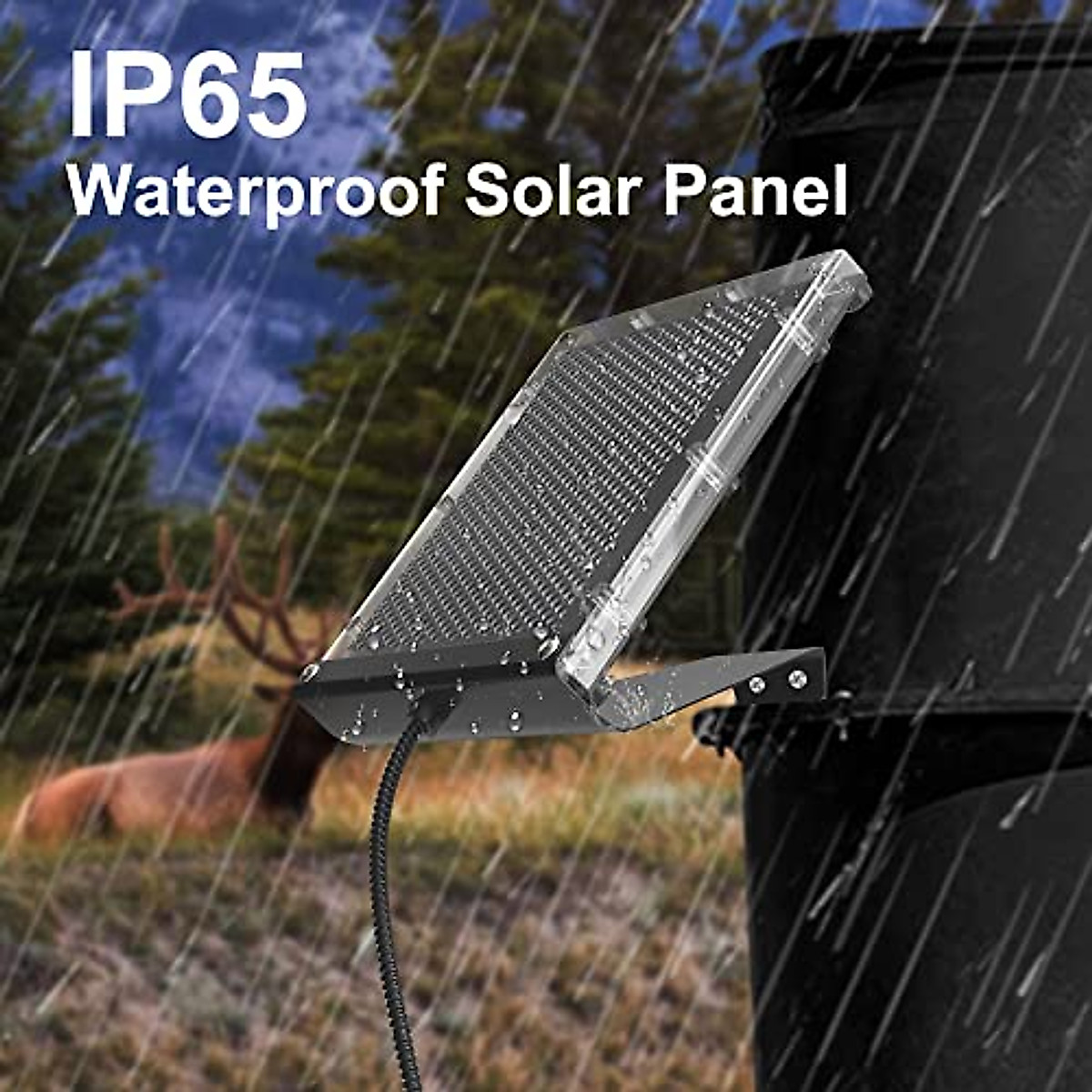 POWOXI 12V 1.7W Solar Panel to Recharge Deer Feeder Battery Waterproof Outdoor Solar Charger with Mounting Bracket (12v Deer Feeder Solar Panel 1.7W)