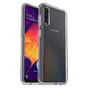 OtterBox Symmetry Clear Series Case for Samsung Galaxy A50 - Retail Packaging - Stardust (Silver Flake/Clear)