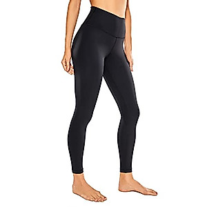 CRZ YOGA Women's Naked Feeling Yoga Pants 25 Inches - 7/8 High Waisted Workout Leggings Black Large
