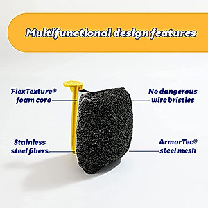 Scrub Daddy BBQ Daddy Grill Brush Head Refill - Bristle Free Steam Cleaning Scrubber for BBQ Daddy Grill Brush - Grill Cleaning Brush Attachment with ArmorTec Steel Mesh for Grill Grates (1 Count)