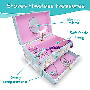The Memory Building Company Unicorn Jewelry Box for Girls & Boys - Kids Music Box - Musical Jewelry Box for Little Girls - Christmas Gifts and Toys for Girls and Boys