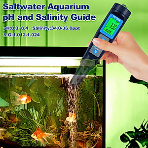 YINMIK pH Salt ORP Tester, Digital pH Meter for Aquarium, 7 in 1 pH TDS EC Salt ORP S.G Temp Pool Salt Tester for Spa,Hot Tub,Home Brewing,pH ppm EC Meter for Hydroponics,ORP Meter for Drinking Water