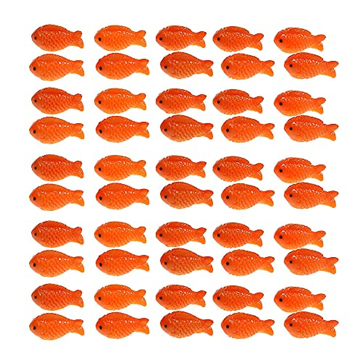RAYNAG 50pcs Miniature Resin Red Fish Micro Landscapes Fairy Garden Figurines Potted Decoration Aquarium Dollhouse Ornament Decor for Crafting or Cake Decorating
