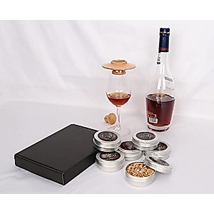 Wood chips 6 packs 6.3 oz, smoking sawdust for smoker injectors wood chips supplement, also for smoked drinks, food, cocktails, cheese, desserts (apples, cherries, pecans, pears, peaches, oak) (180g)