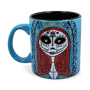 The Nightmare Before Christmas Jack and Sally Day of the Dead Ceramic Coffee Mug | Official Disney Kitchen Accessories | Oversized Cup For Home Kitchen, Holiday Drinkware | Holds 20 Ounces