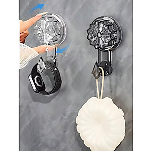 NFGBF Suction Cup Hooks for Shower,Adhesive Towel Hooks,No Drill Hooks for Hanging on Bathroom or Kitchen. (3 Pack，Green)