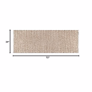 Hausattire Jute Woven Runner Rug 2'x6' - Natural, Long Boho Farmhouse Rugs for Hallway, Living Room, Bedroom, Kitchen | Beige Rustic Floor Mat for High Traffic Area - 24x72 Inch