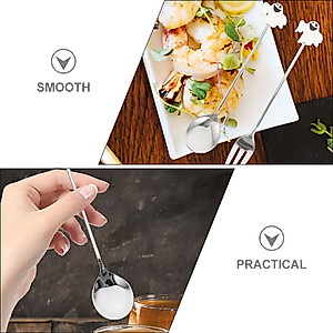 Spoons 6pcs resin Halloween Dinnerware Halloween Elements Spoon for Eating Halloween Dessert Spoon Kitchen Spoon Multipurpose Spoon household Stainless steel