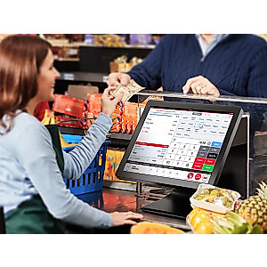 MUNBYN 17-inch POS-Touch-Screen-Monitor, POS-System-for-Small-Business, Multi-Touch Monitor, 400 nits True Flat Seamless Capacitive LED, VGA/HDMI Input for Office, POS, Restaurant, No Driver Required