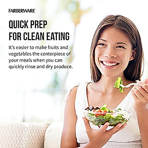 Farberware Easy to use pro Pump Spinner, Large 6.6 quart, Green & Professional Heat Resistant Nylon, Masher & Smasher Meat, Ground Beef, Turkey & More, Hamburger Chopper Utensil, Pack of 1, Black