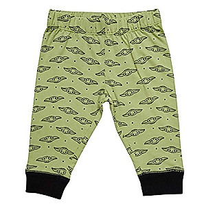 Star Wars The Mandalorian Baby Boys Clothing Set with Bodysuit, Pants and Hat - Baby Yoda Baby Clothes (Grey/Black/Green, 0-3M)