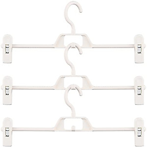 Cabilock Clip Hangers 10Pcs Pants Hangers with Adjustable Clips Hooks Plastic Clothes Hangers Space Saving Stackable Skirt Hangers with for Pants Trousers Dress Skirts Jeans Pants Hangers