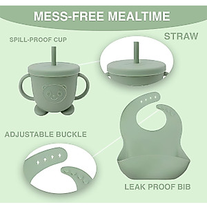 Silicone Baby Feeding Set for Babies and Toddlers, Children Tableware, Kids Dining, Microwave & Dishwasher Friendly, Design for Picky Eaters, Baby Utensils, Toddler Feeding Supplies, Gift for Parents