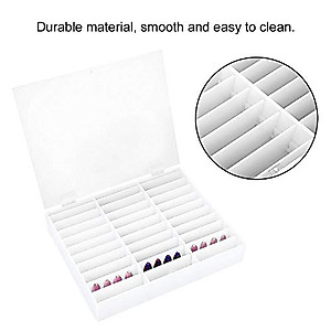 Fake Nail Organizer,Nail Storage Box, Display Box Nail Art Decoration Container Empty Nail Tips Storage Box Fake Nail Display Case(White)