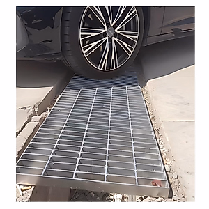 Galvanized Steel Drain Grate and Frame, Two Outdoor Drain Cover, Durable Heavy Duty Channel Grate, Sewer Grate, for Work Platform, Construction Site, Car Wash Room