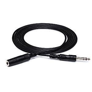 Hosa HPE-310 1/4" TRS to 1/4" TRS Headphone Extension Cable, 10 Feet,Black