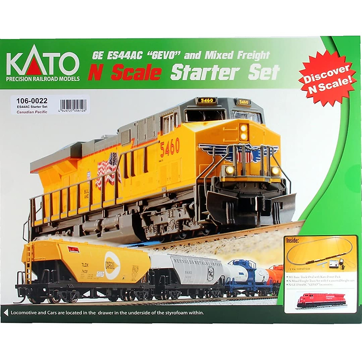 Kato USA, Inc. N ES44AC Freight Train Set, CPR, KAT1060022