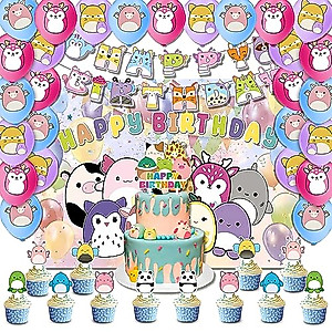 Classic Party Supplies - Cute Birthday Decorations include Balloons, Banner, Cake Topper, Cupcake Toppers for Fans Kids Boys Girls Cumpleanos Party