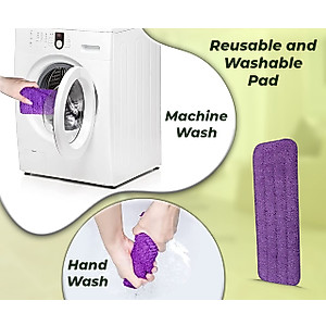 ARSUK Spray Mop Refill Pads Microfiber Replacement Heads Premium Wet/Dry Flat Mop Floor Cleaning Machine Washable Reusable 16 x 5.5 inches ( 3 Pack Purple)