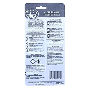 J-B Weld 31310 All-Purpose RTV Silicone Sealant and Adhesive - 3 oz. - Clear
